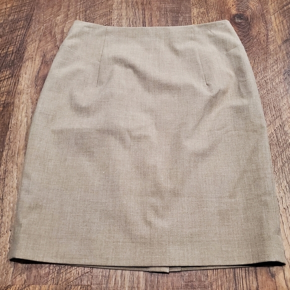 Halogen | Skirts | Halogen Khaki Pencil Skirt Beige Neutral Slit Lined ...